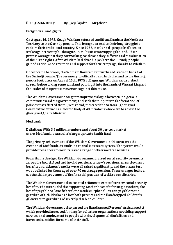 (DOC) HSIE ASSIGNMENT