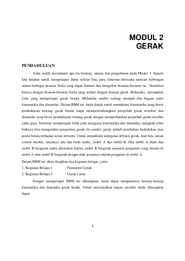 (PDF) MODUL 2 GERAK