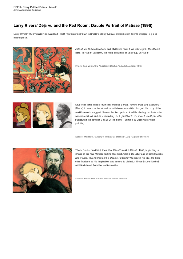 (PDF) Larry Rivers’ Déjà vu and the Red Room: Double Portrait of ...