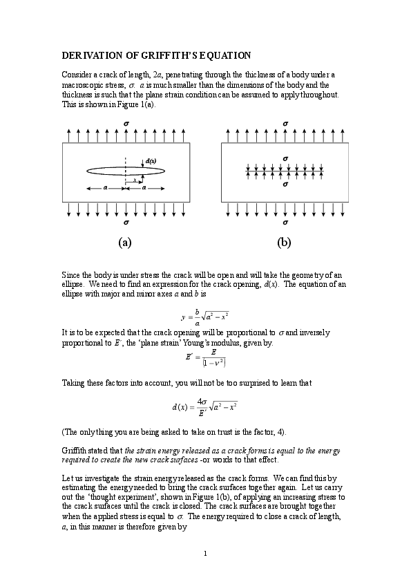 (DOC) DERIVATION OF GRIFFITH'S EQUATION