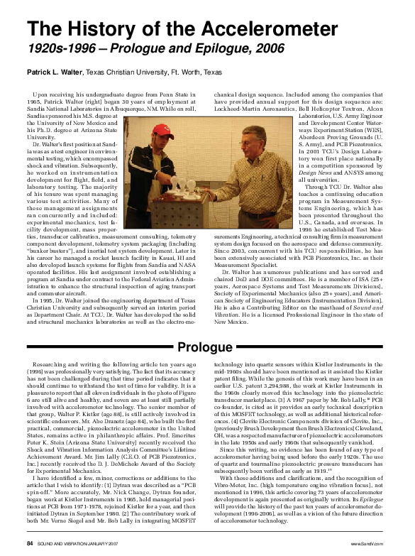 (PDF) The History of the Accelerometer
