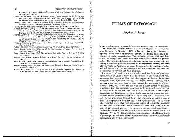 (PDF) Forms of Patronage
