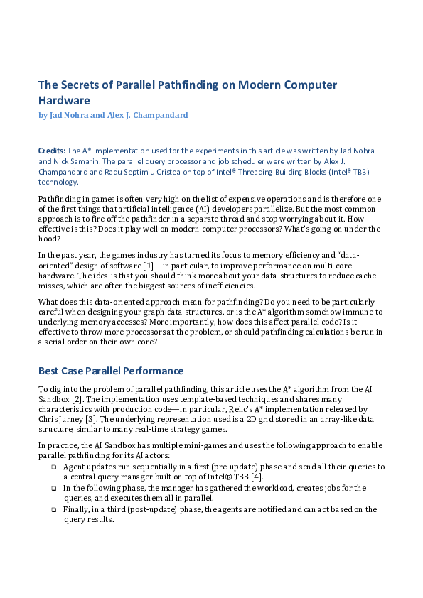 (PDF) The Secrets of Parallel Pathfinding on Modern Computer Hardware