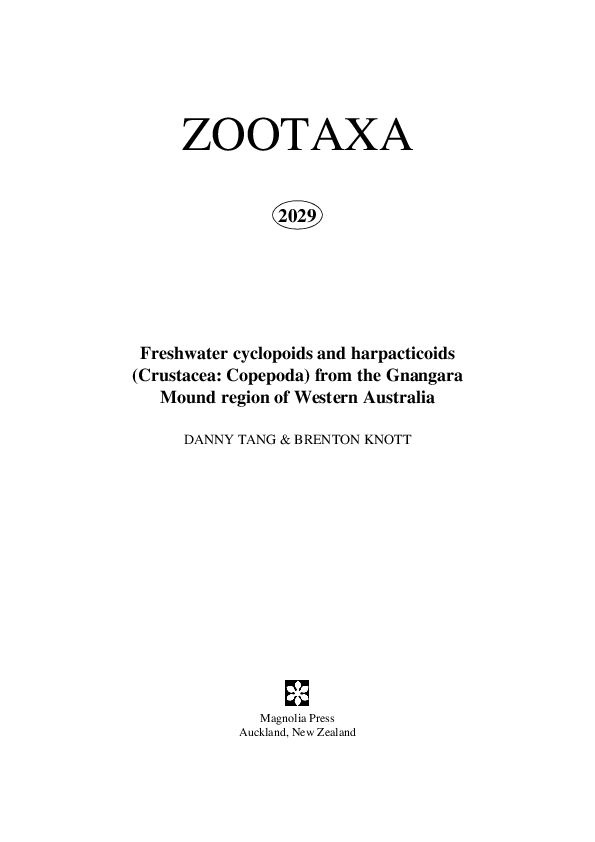 (PDF) Freshwater cyclopoids and harpacticoids (Crustacea: Copepoda ...