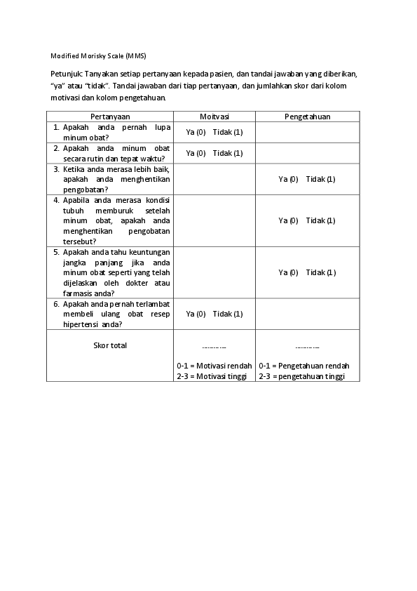 (DOC) Modified Morisky Scale (MMS