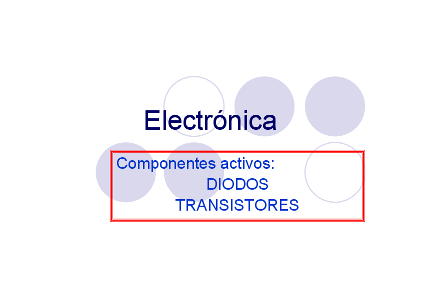 (PDF) Electrónica Componentes activos: DIODOS TRANSISTORES Semiconductores