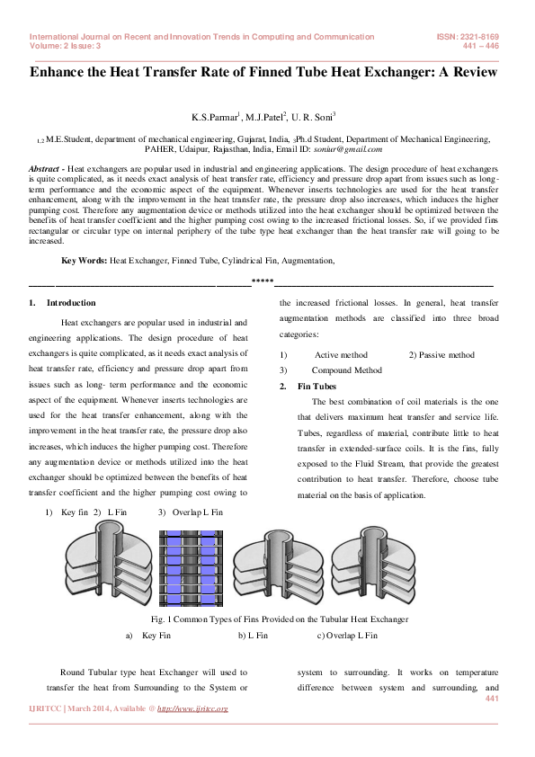 (PDF) Enhance The Heat Transfer Rate of Heat Exchanger