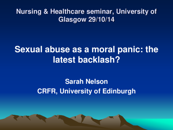 (PPT) Is sexual abuse as a moral panic another backlash theory?