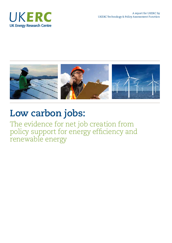 (PDF) Low carbon jobs: The evidence for net job creation from policy ...