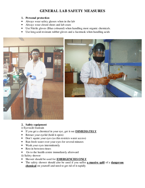 (PDF) GENERAL LAB SAFETY MEASURES