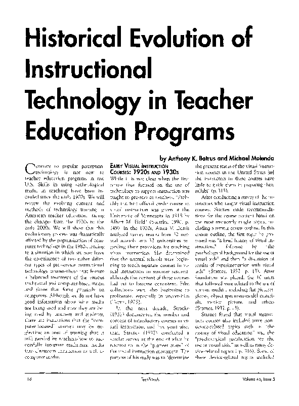 (PDF) Historical evolution of instructional technology in teacher ...