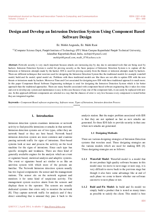 (PDF) Design and Development of Cordless Multidoor Alarm System Using ...