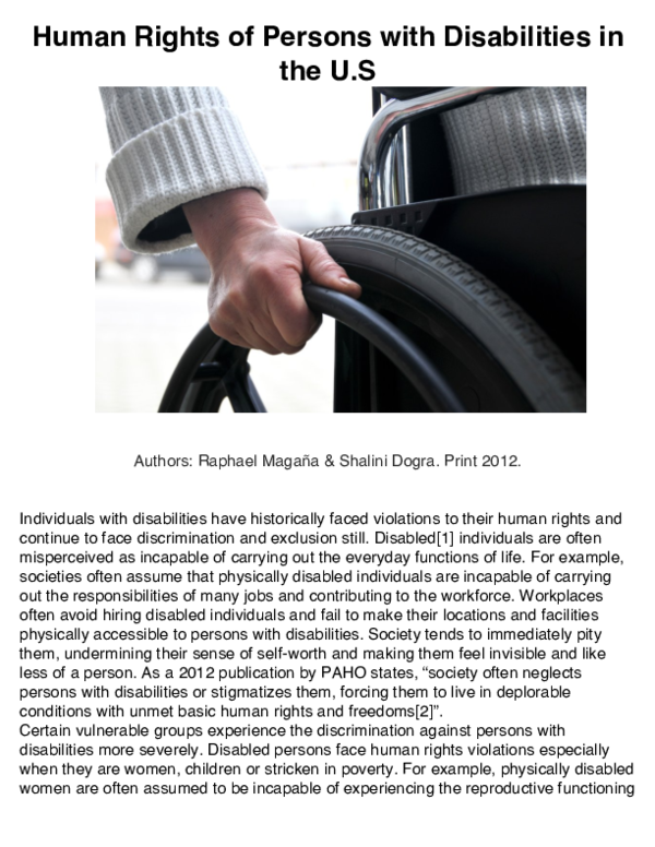 (PDF) Human Rights of Persons with Disabilities in the U.S