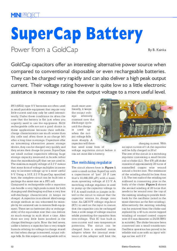 (PDF) MINIPROJECT SuperCap Battery