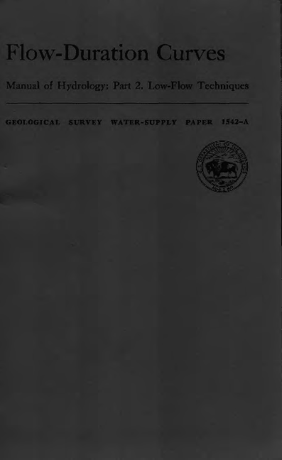 (PDF) Flow-Duration Curves - Manual of Hydrology: Part 2. Low-Flow Techniques