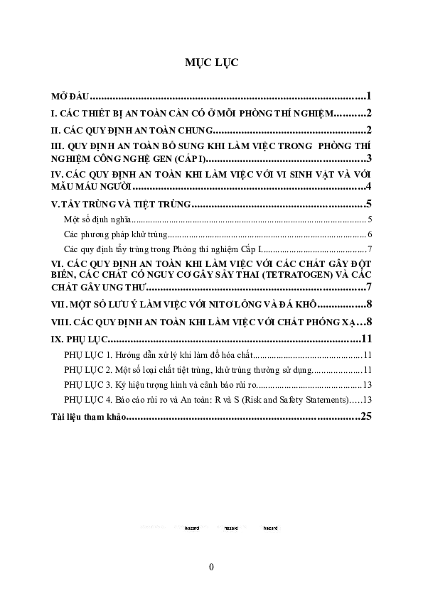 (DOC) I. CÁC THI T B AN TOÀN C N CÓ M I PHÒNG III. QUY Đ NH AN TOÀN B SUNG KHI LÀM VI C TRONG ...