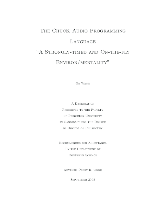 (PDF) The ChucK Audio Programming Language: A Strongly-timed and On-the-fly Environ/mentality