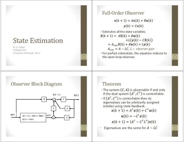 (PDF) State Estimation Full-Order Observer