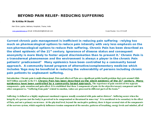 (DOC) Beyond Pain Relief- Reducing Suffering