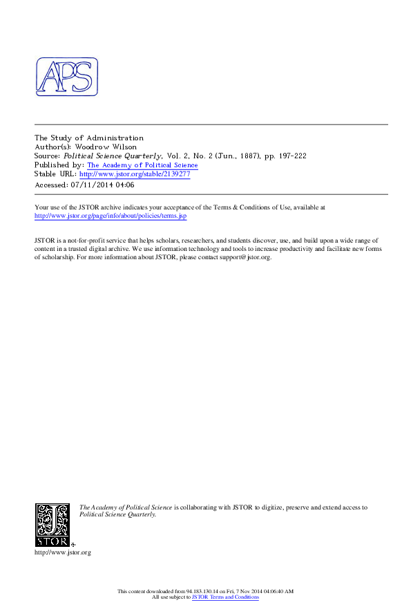 (PDF) The Study of Administration