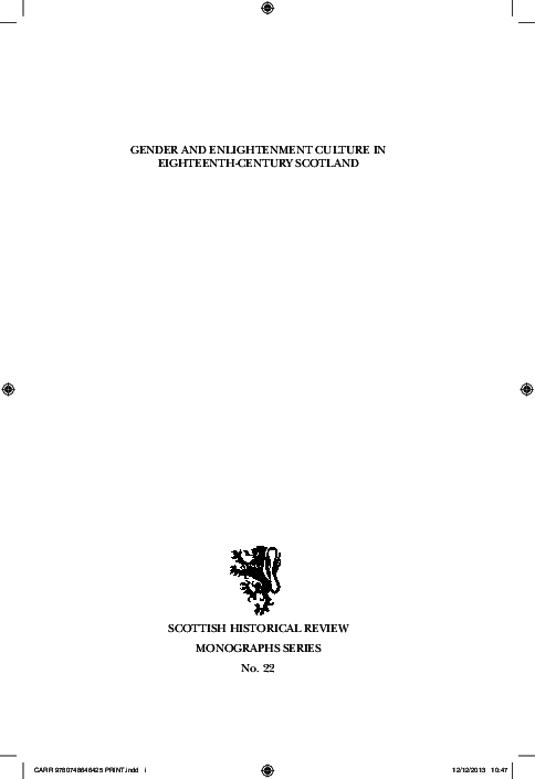(PDF) Gender and Enlightenment Culture in Eighteenth-Century Scotland