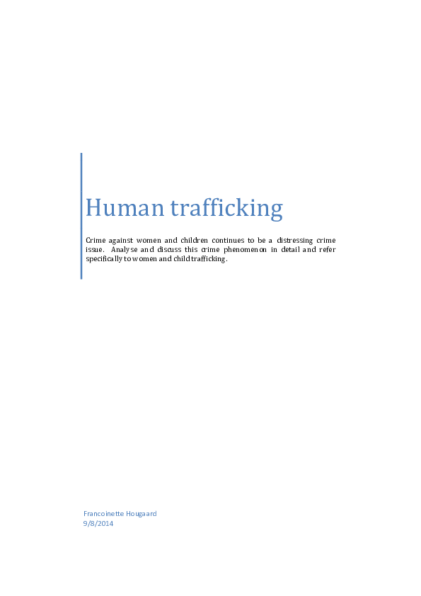 (PDF) Human Trafficking
