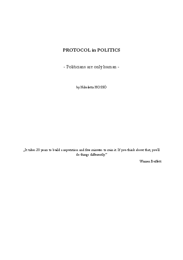 (PDF) Protocol in Politics - Politicians are only human