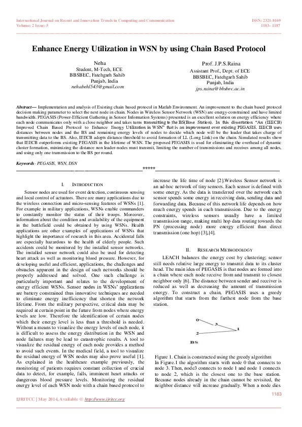 Enhance Energy Utilization In Wsn By Using Chain Based Protocol