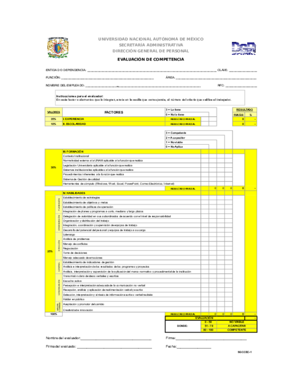 Formato evaluacion de competencia