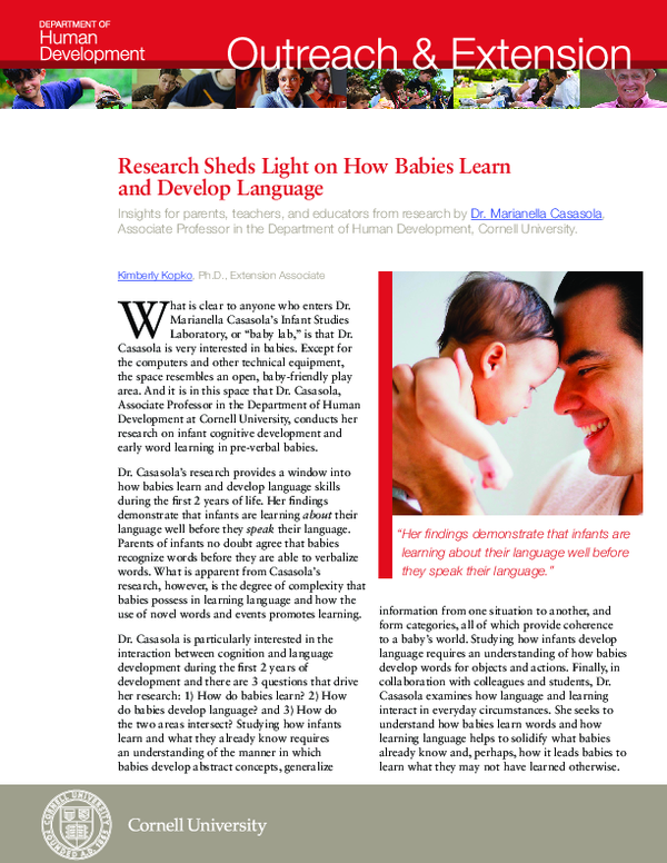 (PDF) Research Sheds Light on How Babies Learn and Develop Language