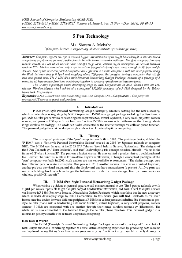 (PDF) 5 Pen Technology