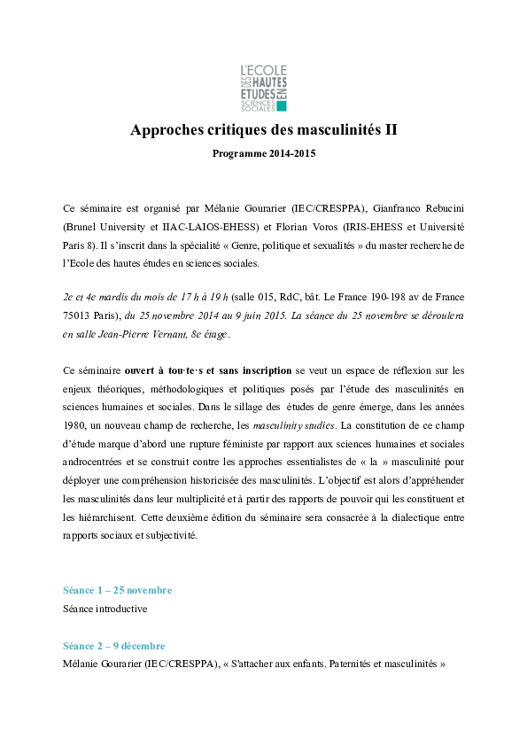 inscription master ehess