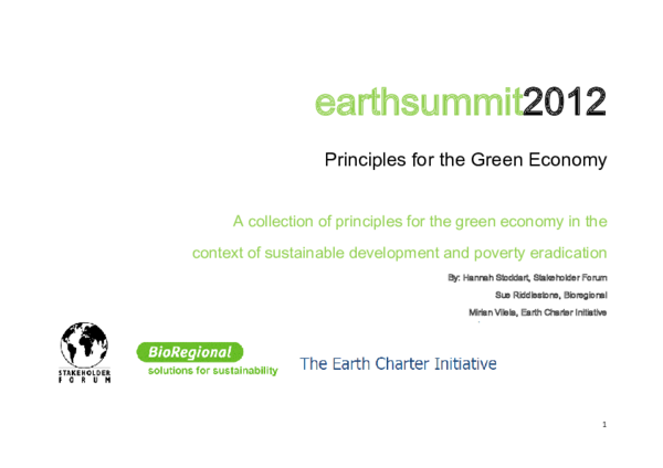 (PDF) Principles for the Green Economy