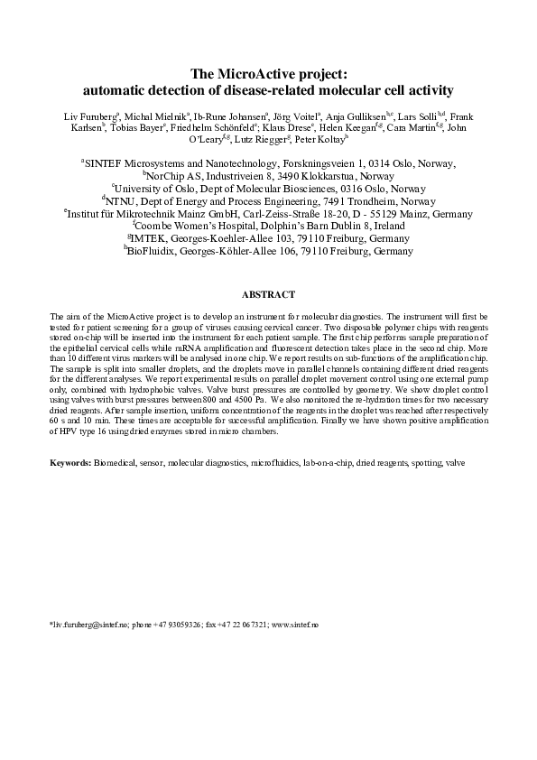 (PDF) The MicroActive project: automatic detection of disease-related ...