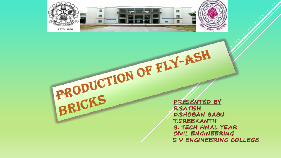 (PPT) a ppt on Productoin of fly ash bricks By Santhu
