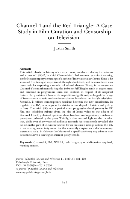 (PDF) Channel 4 and the Red Triangle: A Case Study in Film Curation and ...