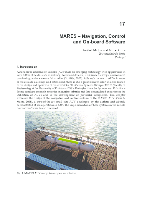 (PDF) MARES - Navigation, Control and On-board Software
