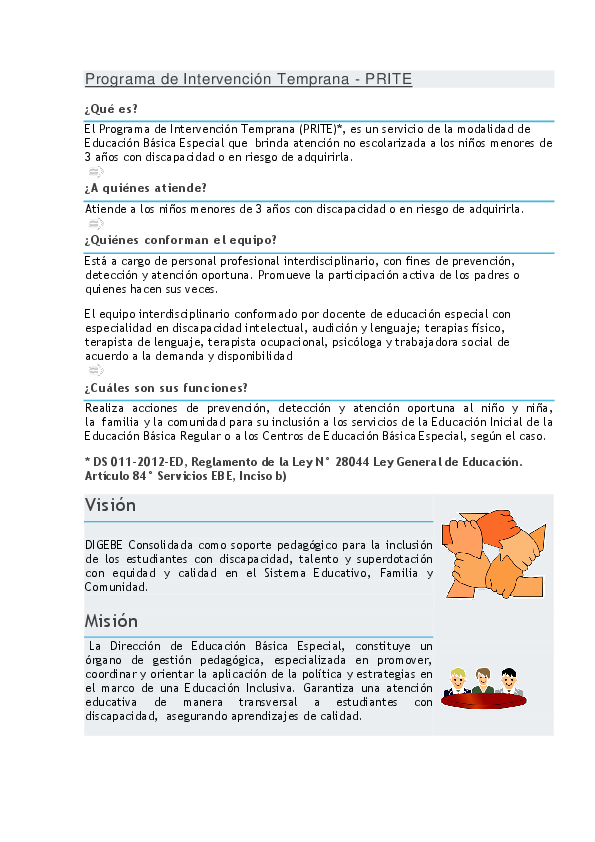 (DOC) Programa de Intervención Temprana -PRITE