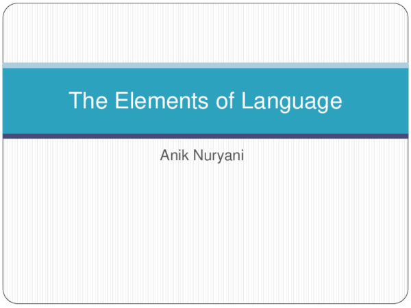 (PPT) The Elements of Language
