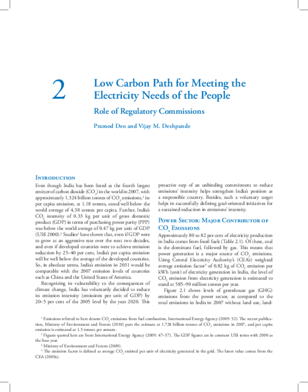 Pdf 2 Low Carbon Path For Meeting The Electricity Needs Of The People