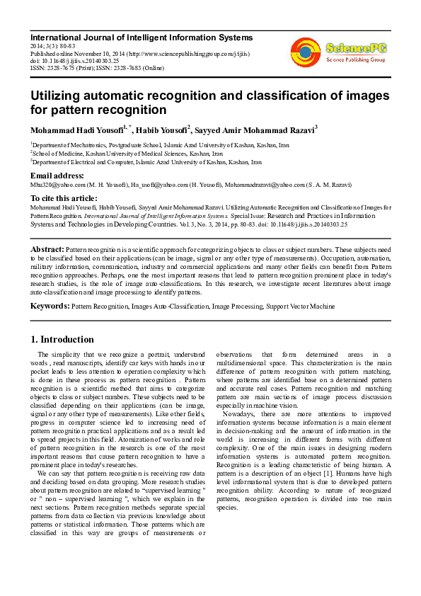 (PDF) Utilizing Automatic Recognition and Classification of Images for ...
