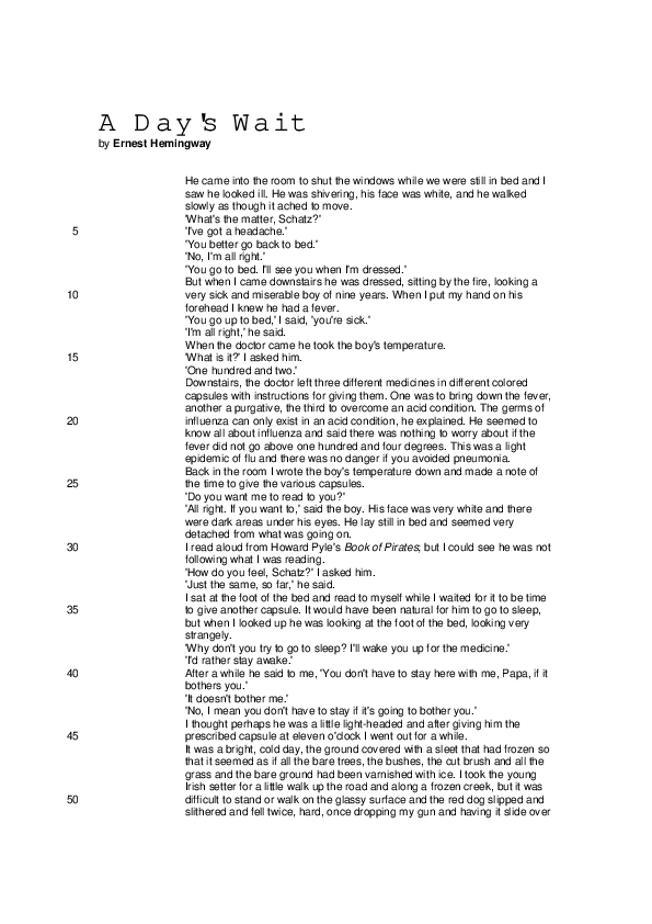 (PDF) A Day's Wait