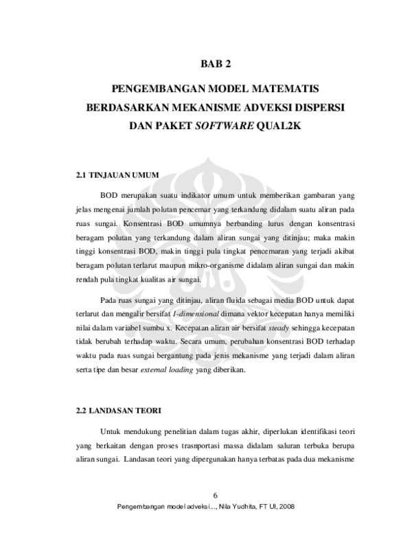 (PDF) BAB 2 PENGEMBANGAN MODEL MATEMATIS BERDASARKAN MEKANISME ADVEKSI ...