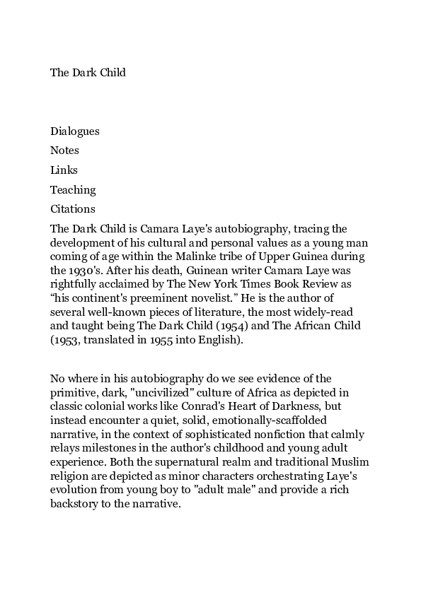 (DOC) The Dark Child