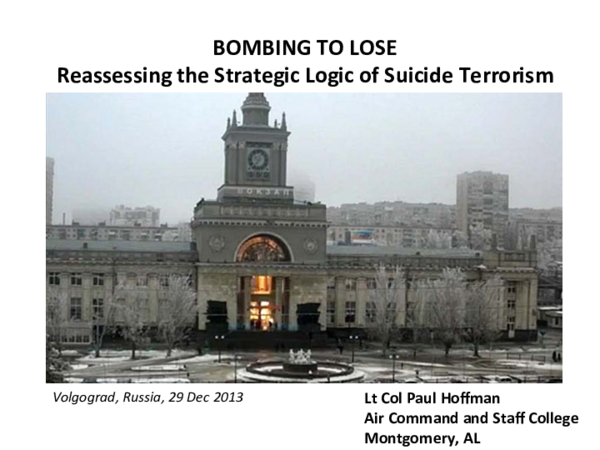 (PDF) SLIDES: 2014-11-07 Bombing to Lose