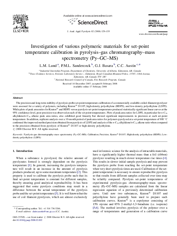 (PDF) Investigation of various polymeric materials for set-point ...