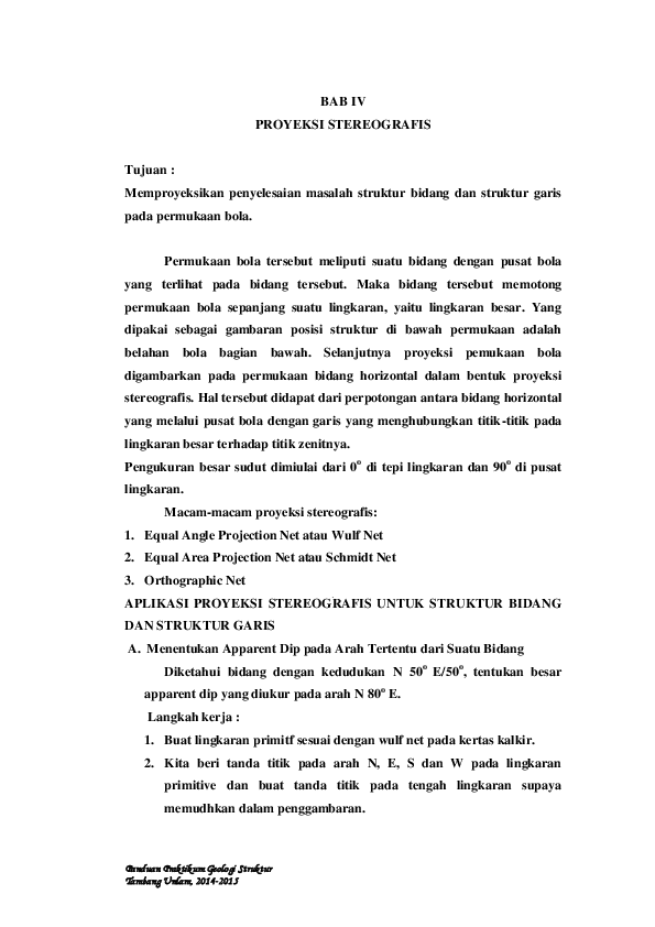 (DOC) Equal Angle Projection Net atau Wulf Net 2. Equal Area Projection ...