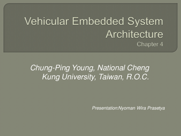 (PPT) Vehicular Embedded System Architecture