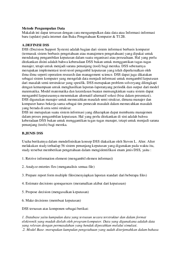 (DOC) Metode Pengumpulan Data