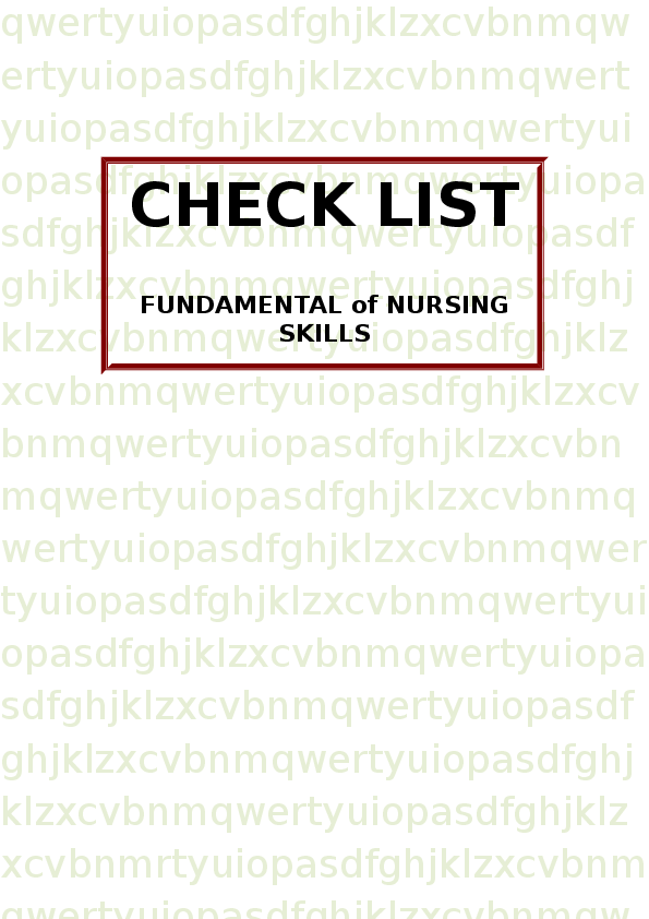 (DOC) CHECK LIST FUNDAMENTAL of NURSING SKILLS CONTENT
